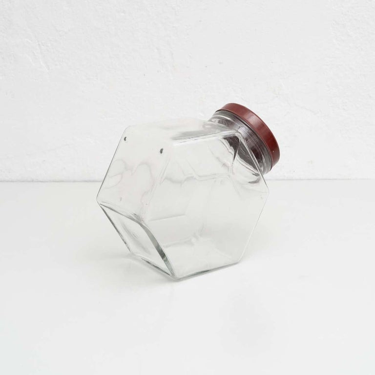 Antique Spanish Capped Glass Container, circa 1950 For Sale at 1stDibs