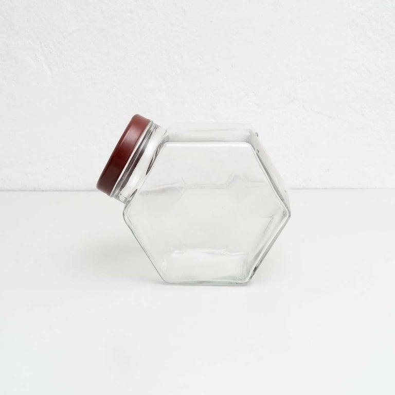 Antique Spanish Capped Glass Container, circa 1950 For Sale at 1stDibs