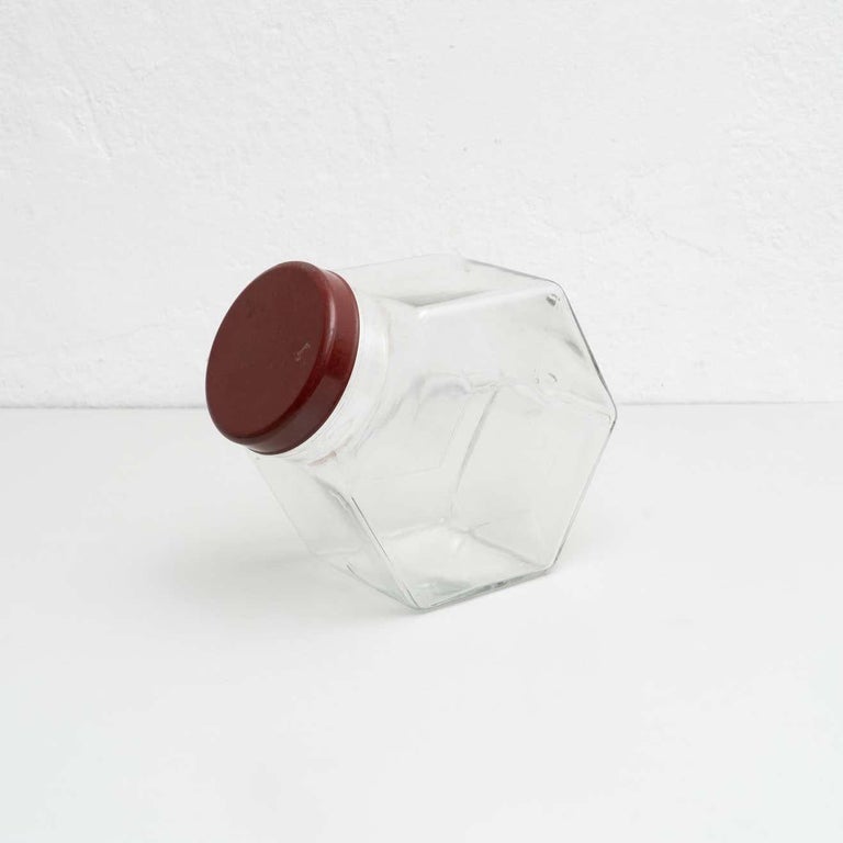 Antique Spanish Capped Glass Container, circa 1950 For Sale at 1stDibs