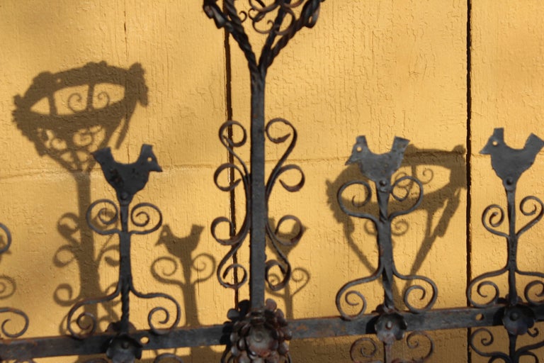 Antique Spanish Colonial Mexican Wrought Iron Yellin Fire Screen Plant ...