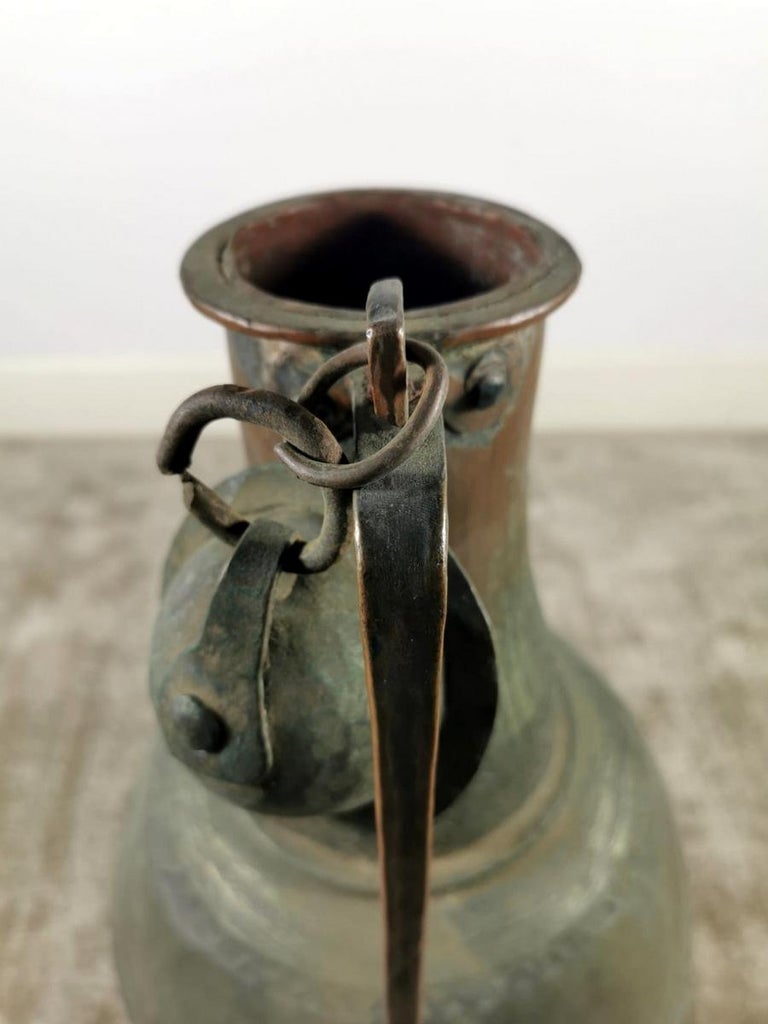 Antique Spanish Copper Jug with Lid All Hand Forged with a Beautiful ...