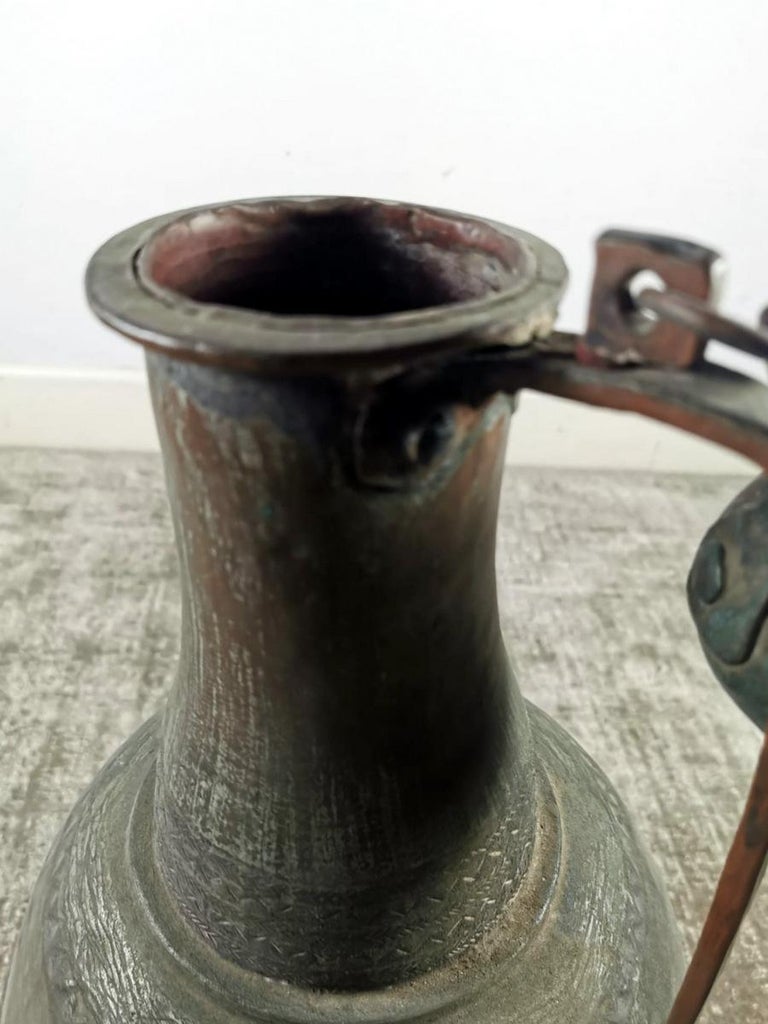 Antique Spanish Copper Jug with Lid All Hand Forged with a Beautiful ...