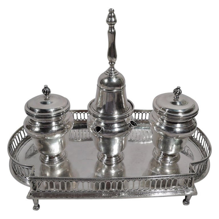 Antique Spanish Neoclassical Silver Inkstand For Sale at 1stDibs