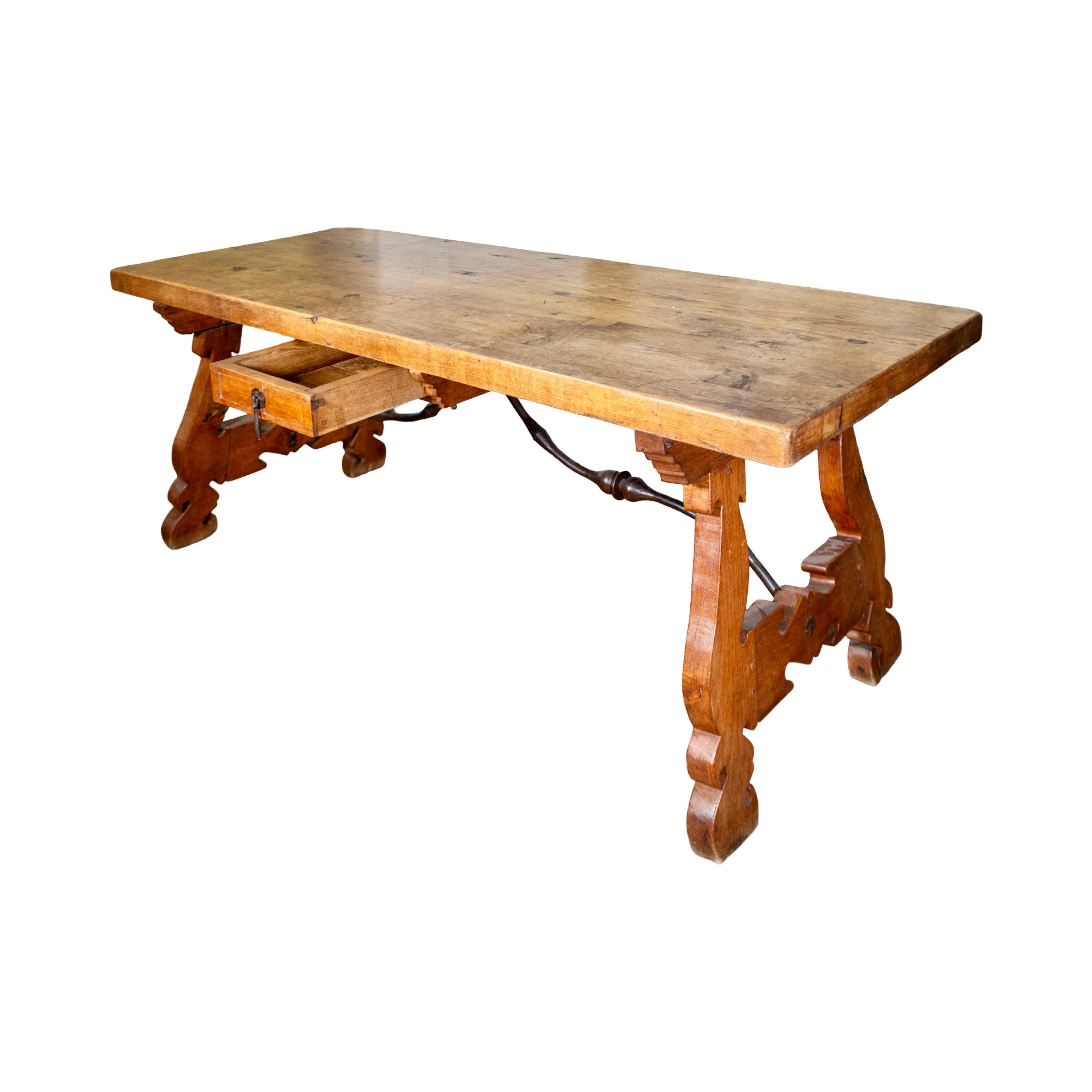 Antique Spanish Oakwood Table For Sale at 1stDibs