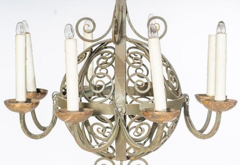 Antique Spanish Revival Wrought Iron Chandelier For Sale at 1stDibs