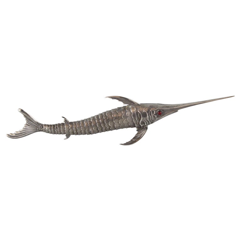 Antique Spanish Silver Swordfish Figurine, circa 1940s at 1stDibs