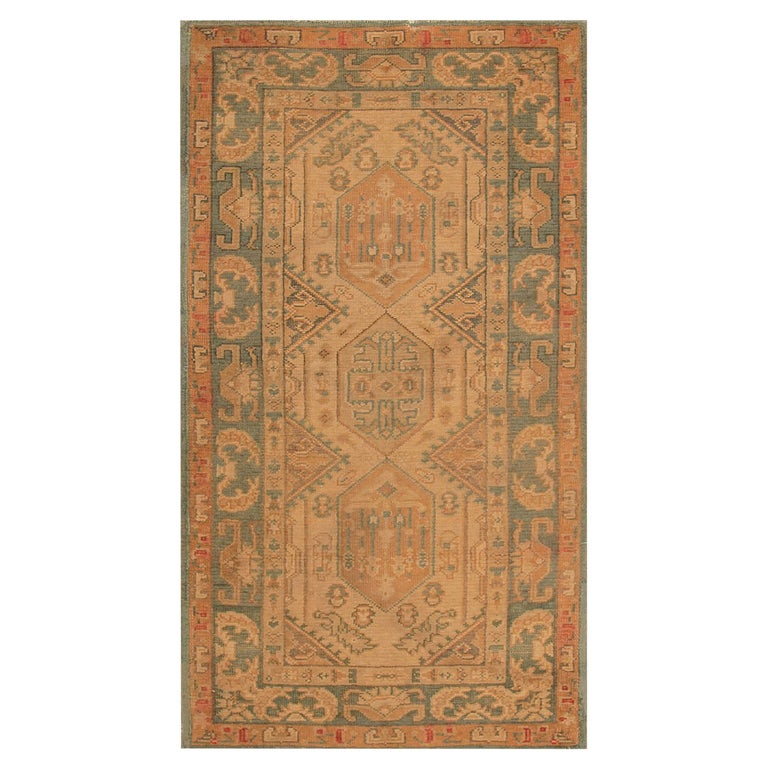 Antique Spanish Traditional Beige and Blue Hemp-Wool Rug by Rug and ...