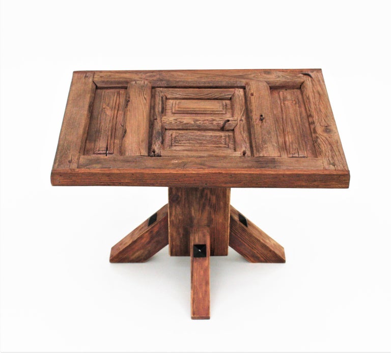 Antique Spanish Window Rustic Coffee Table / Side Table For Sale at 1stDibs