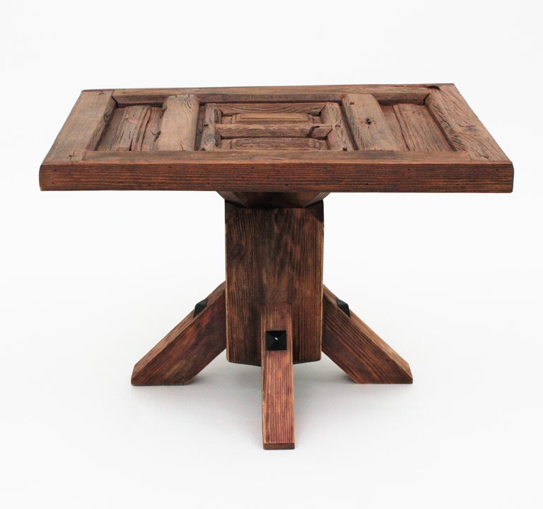 Antique Spanish Window Rustic Coffee Table / Side Table For Sale at 1stDibs