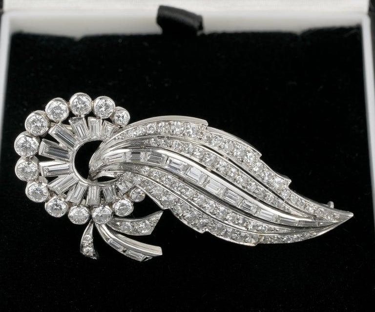 Antique Spectacular 6.15 Carat Diamond Platinum Comet Brooch at 1stDibs