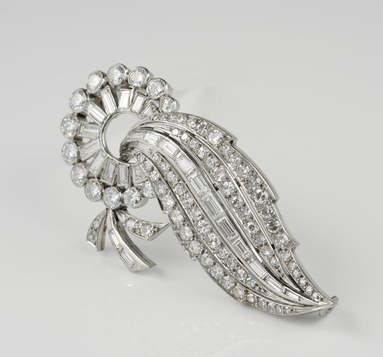 Antique Spectacular 6.15 Carat Diamond Platinum Comet Brooch at 1stDibs