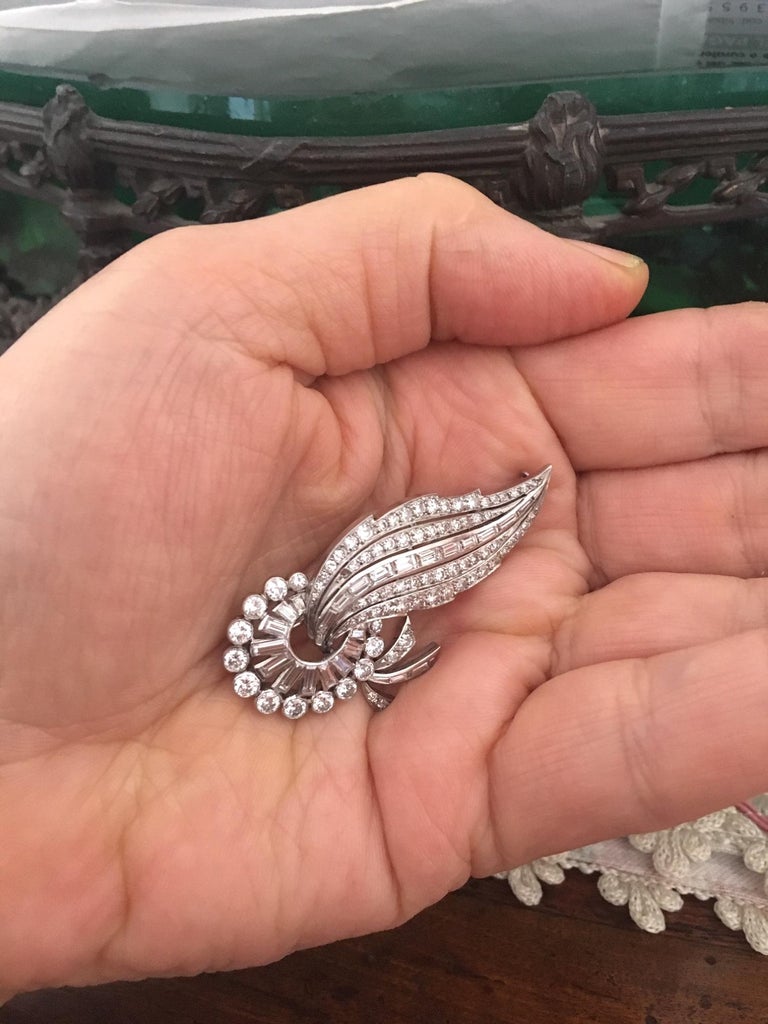 Antique Spectacular 6.15 Carat Diamond Platinum Comet Brooch at 1stDibs