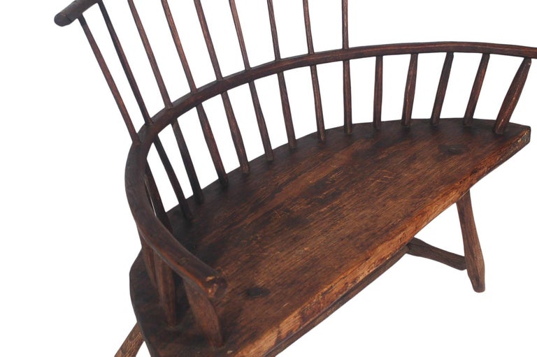 Antique Spindle Back Windsor Bench in Pine with a Modern Form at ...