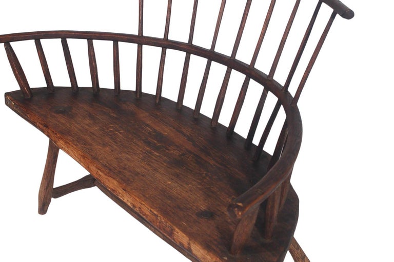 Antique Spindle Back Windsor Bench in Pine with a Modern Form at ...