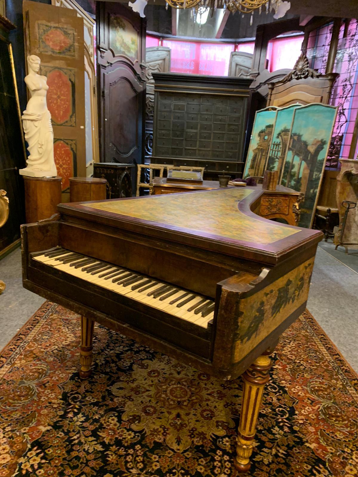 Antique Spinetta Piano, Openable with Painting, 18th Century Venice ...