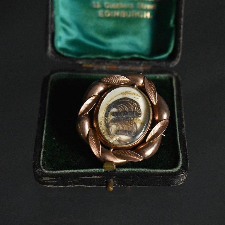 Antique Spinning Scottish Victorian Mourning Brooch/Pendant Memorial ...
