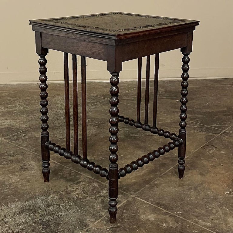 Antique Spool Leg Nesting Table Set For Sale at 1stDibs
