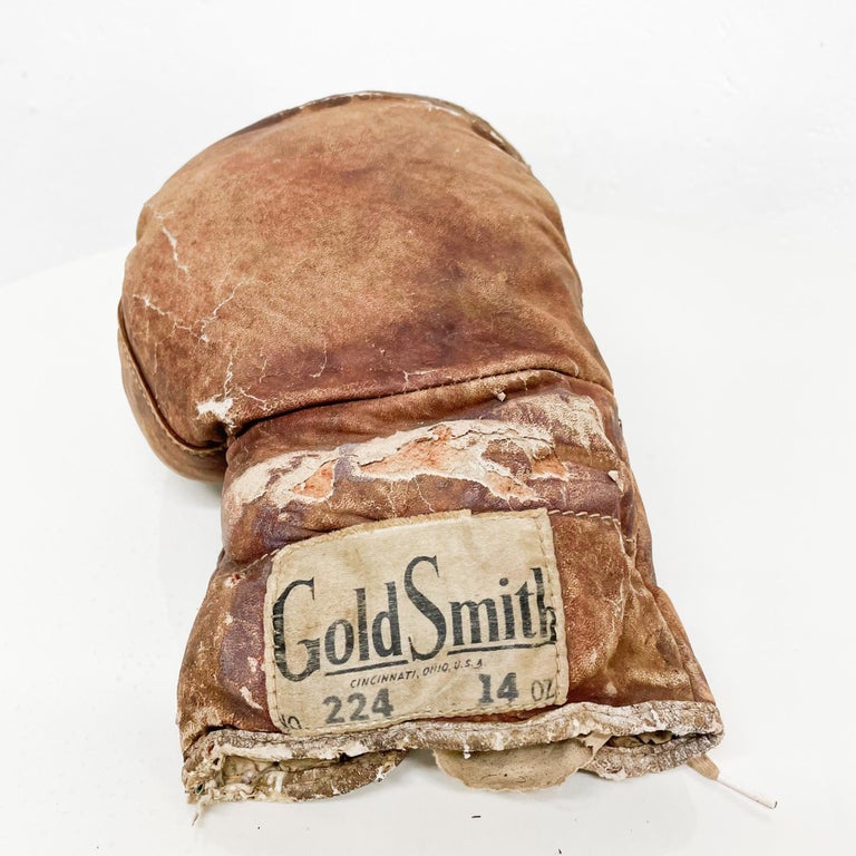 Antique Sport Distressed Brown Leather Boxing Glove Goldsmith ...