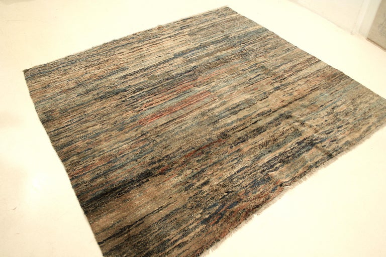 Antique Square Chinese Rug with Abstract Design For Sale at 1stDibs