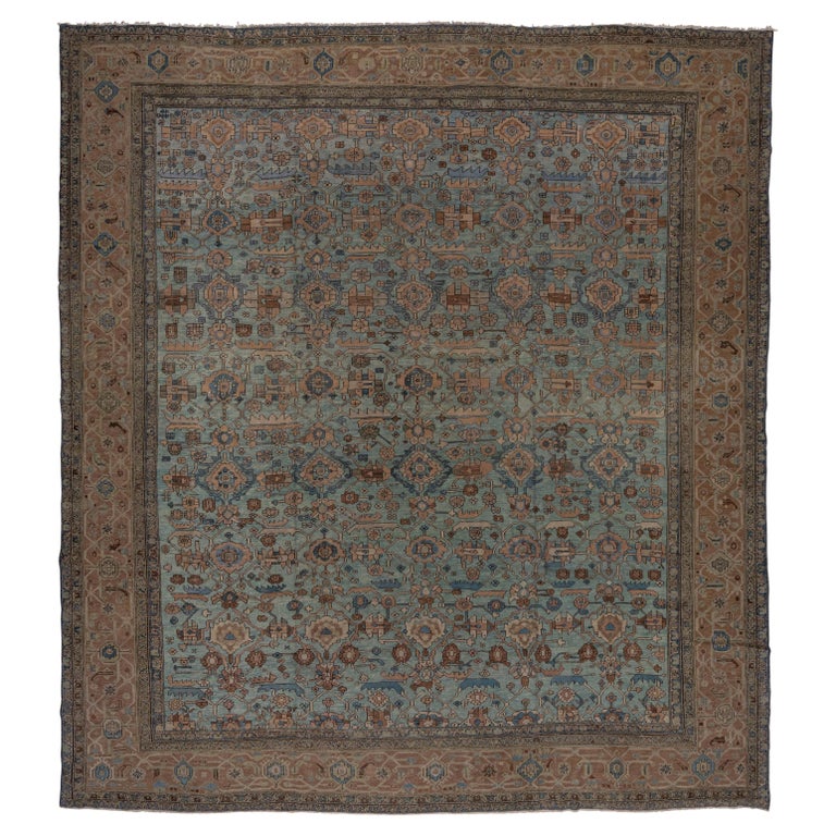 Antique Square Heriz Carpet, Oversized, circa 1900s For Sale at 1stDibs