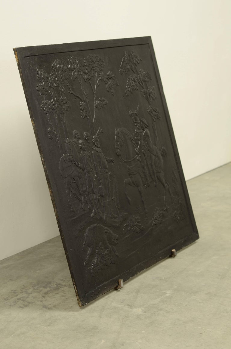 Antique Square "Hunting" Fireback at 1stDibs