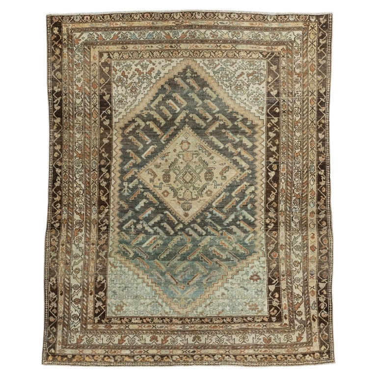 Antique Square Persian Malayer Area Rug 4'10 x 5'11 For Sale at 1stDibs
