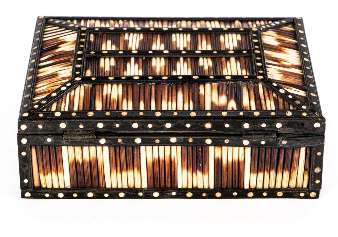 Antique Sri Lanka Anglo-Indian Quill Inlaid Box, Matara Type at 1stDibs