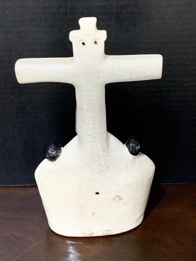Antique Staffordshire Holy Water Font, Christ on the Cross at 1stDibs