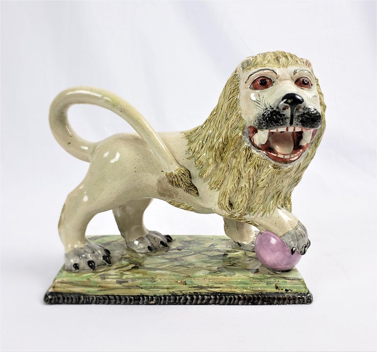 Antique Staffordshire Pearlware Roaring Lion Figurine or Sculpture at ...
