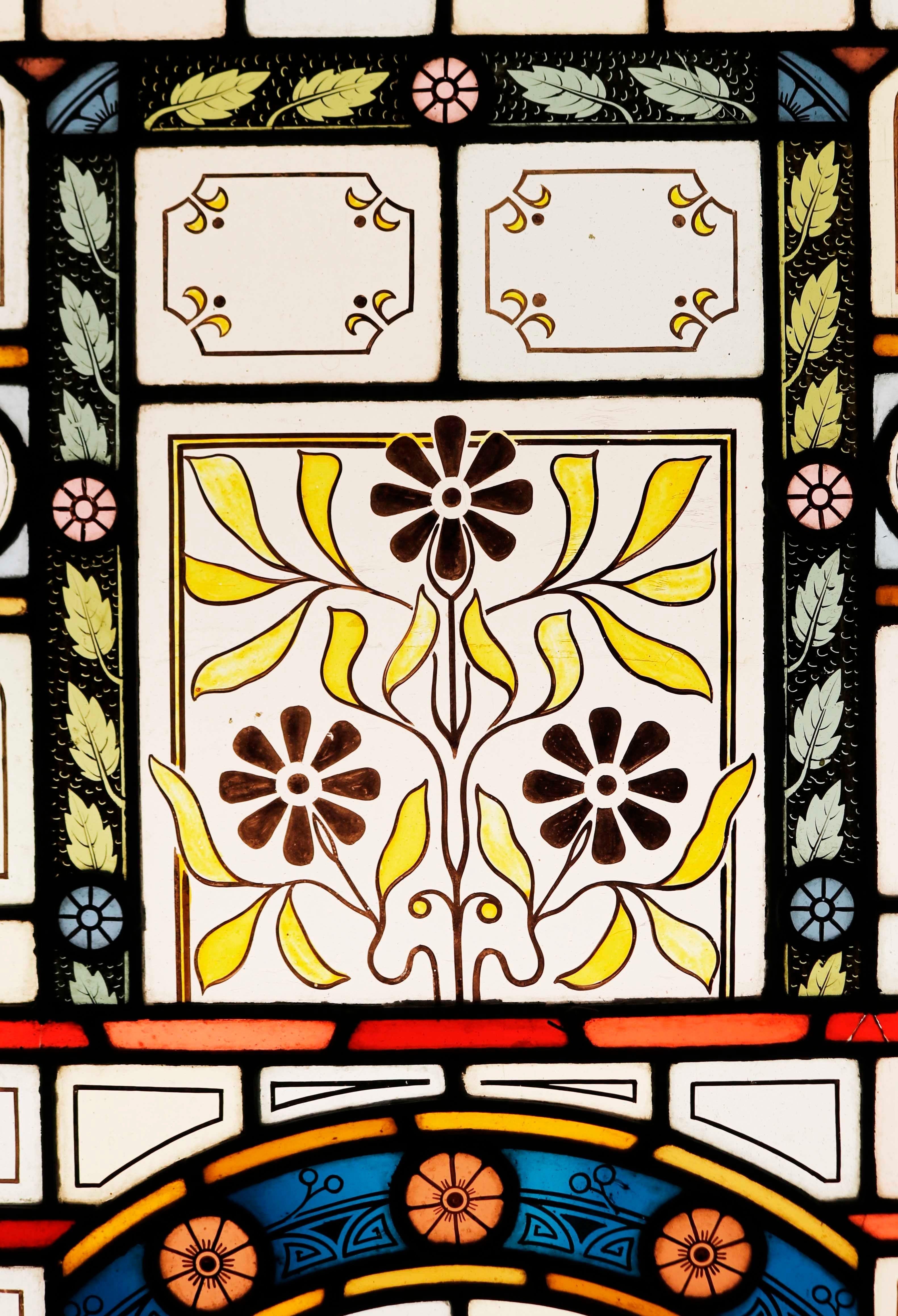 Antique Stained Glass Depicting Momus at 1stDibs