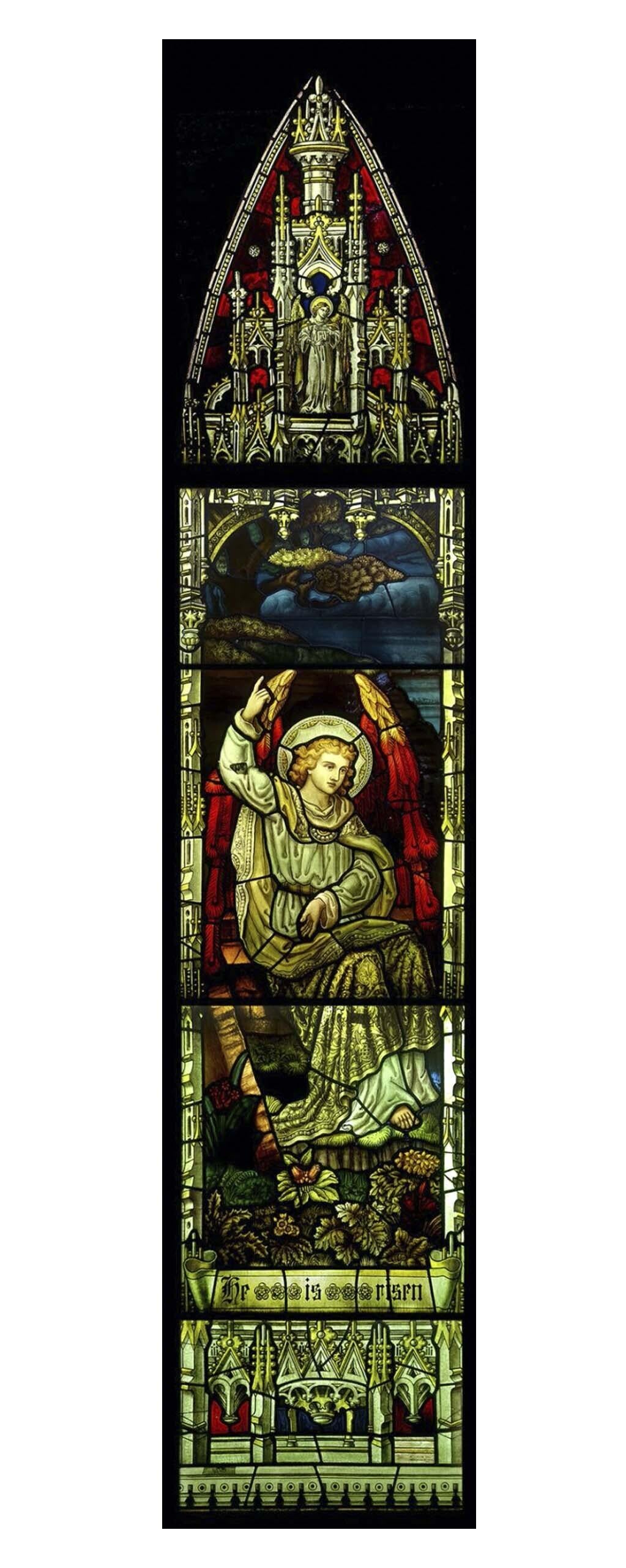 Antique Stained Glass Window Depicting An Angel at 1stDibs