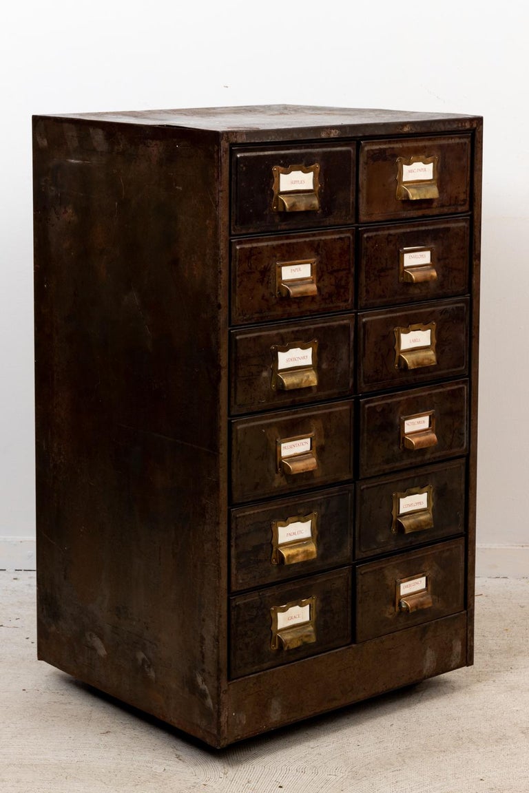 Antique Steel File Cabinet at 1stDibs