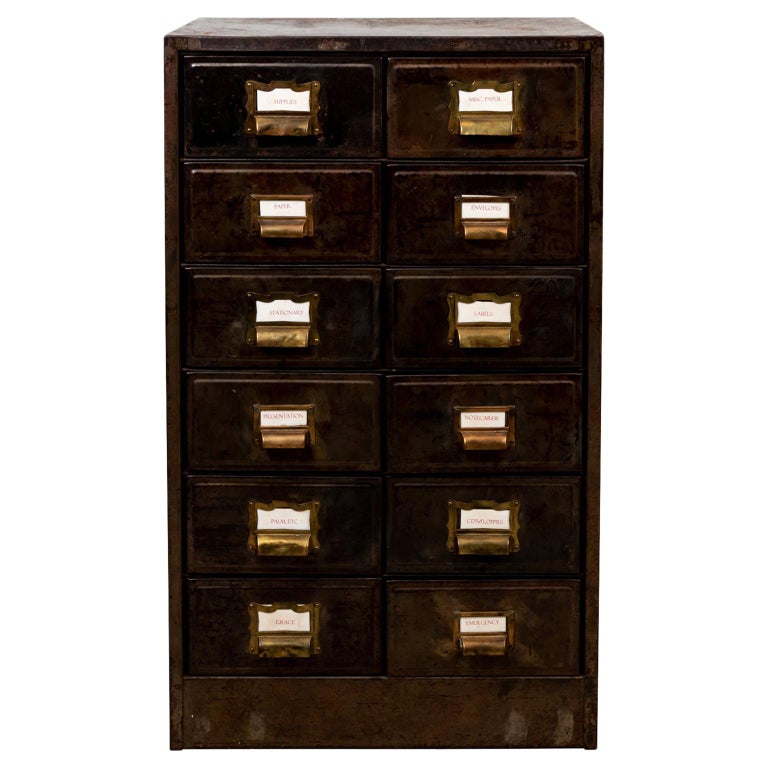 Antique Steel File Cabinet at 1stDibs