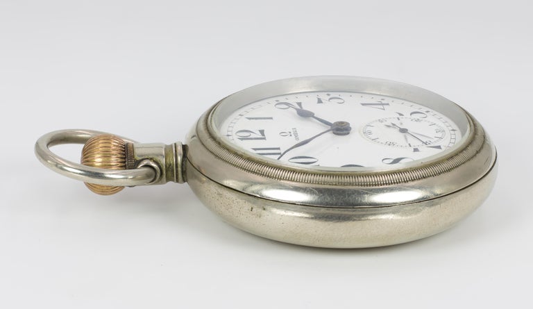 Antique Steel Omega Pocket Watch, Early 20th Century at 1stDibs