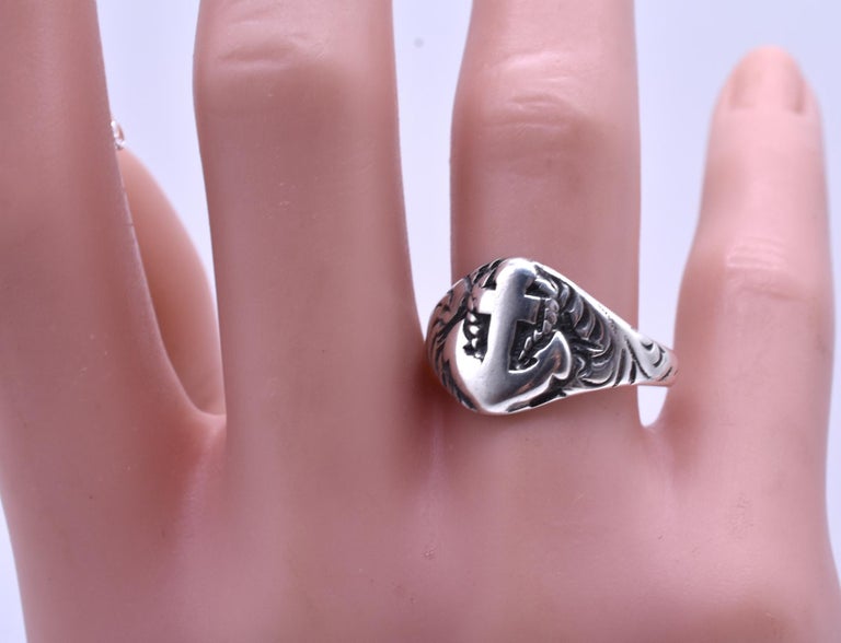 Antique Sterling Anchor Ring, Hallmarked Birmingham, 1898 at 1stDibs