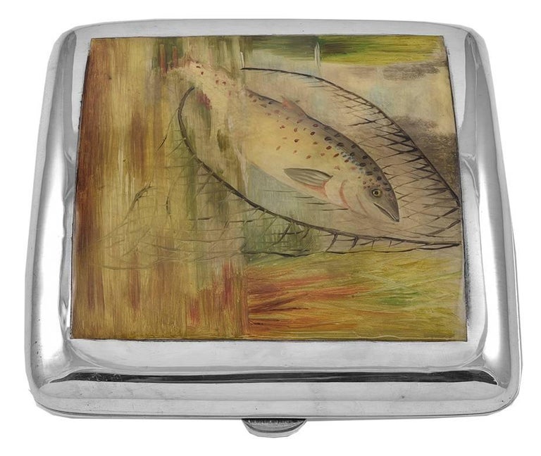 Antique Sterling and Enamel Fish Case For Sale (Free Shipping) at 1stDibs