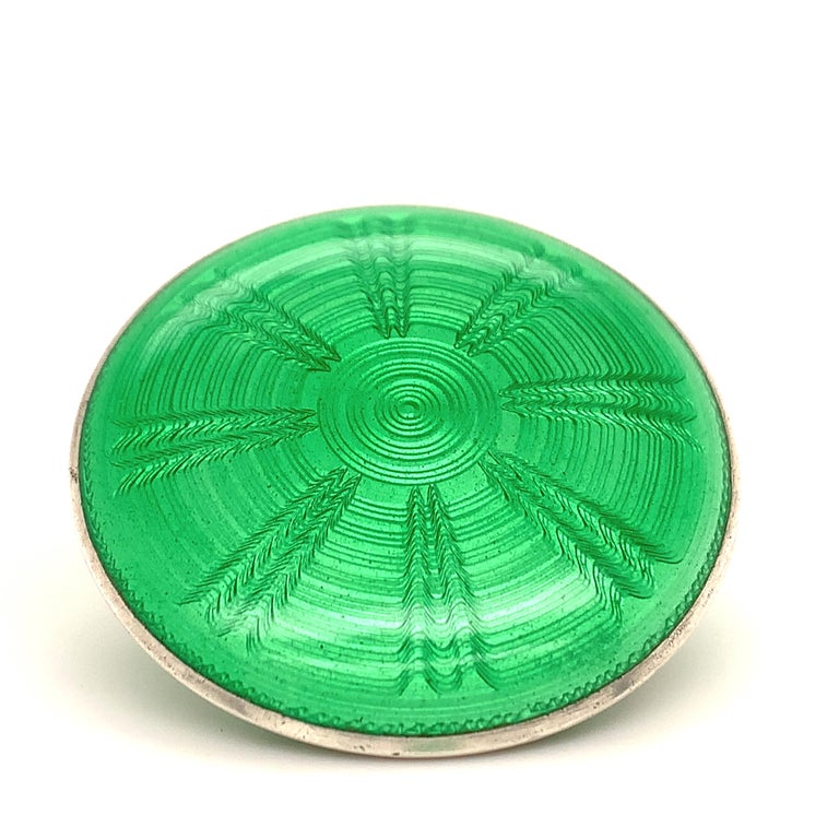 Antique Sterling Enamel Compact with Lovebirds at 1stDibs