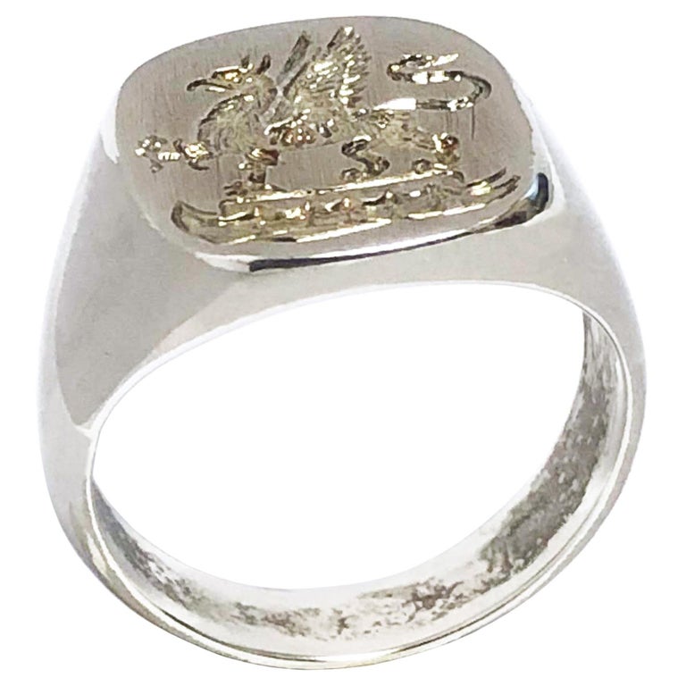 Antique Sterling Signet Ring at 1stDibs