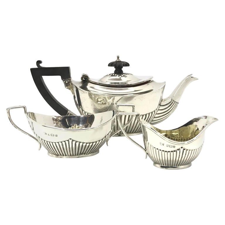 Antique Sterling Silver Birmingham Bachelor's Tea Set, 1902 at 1stDibs