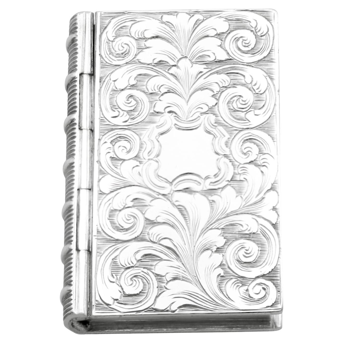 Antique Sterling Silver Book Vinaigrette For Sale at 1stDibs