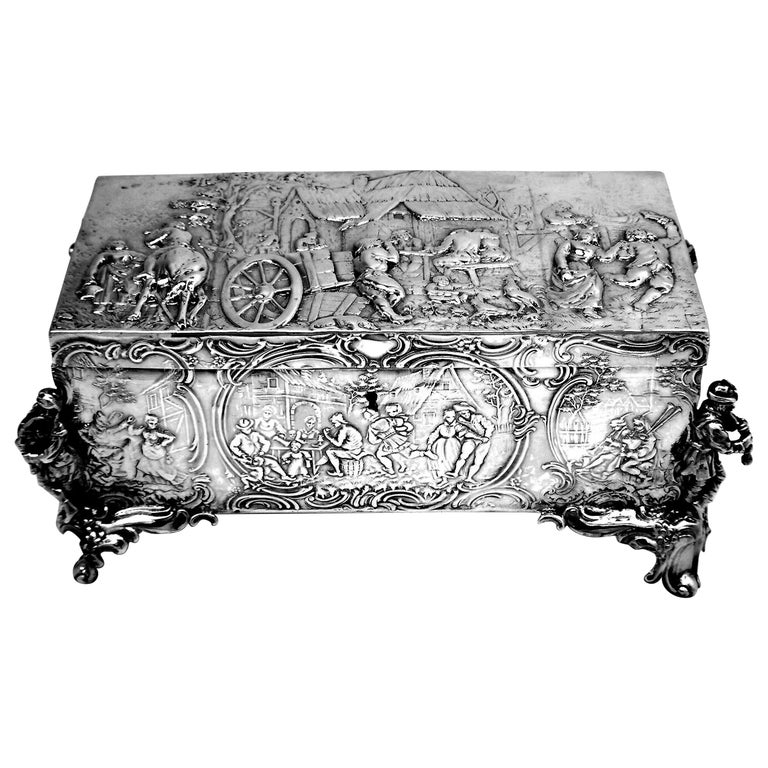 Antique Sterling Silver Box 1903 Jewellery Jewelry Trinket German ...