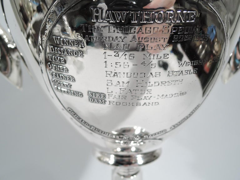 Antique Sterling Silver Chicago Hawthorne Horse Race Trophy Cup For ...