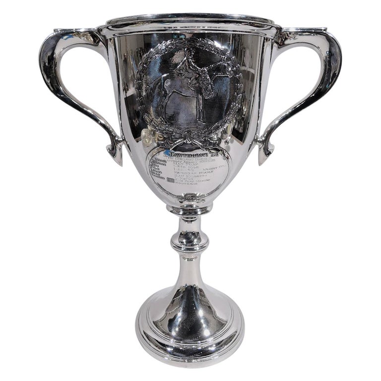 Antique Sterling Silver Chicago Hawthorne Horse Race Trophy Cup For ...