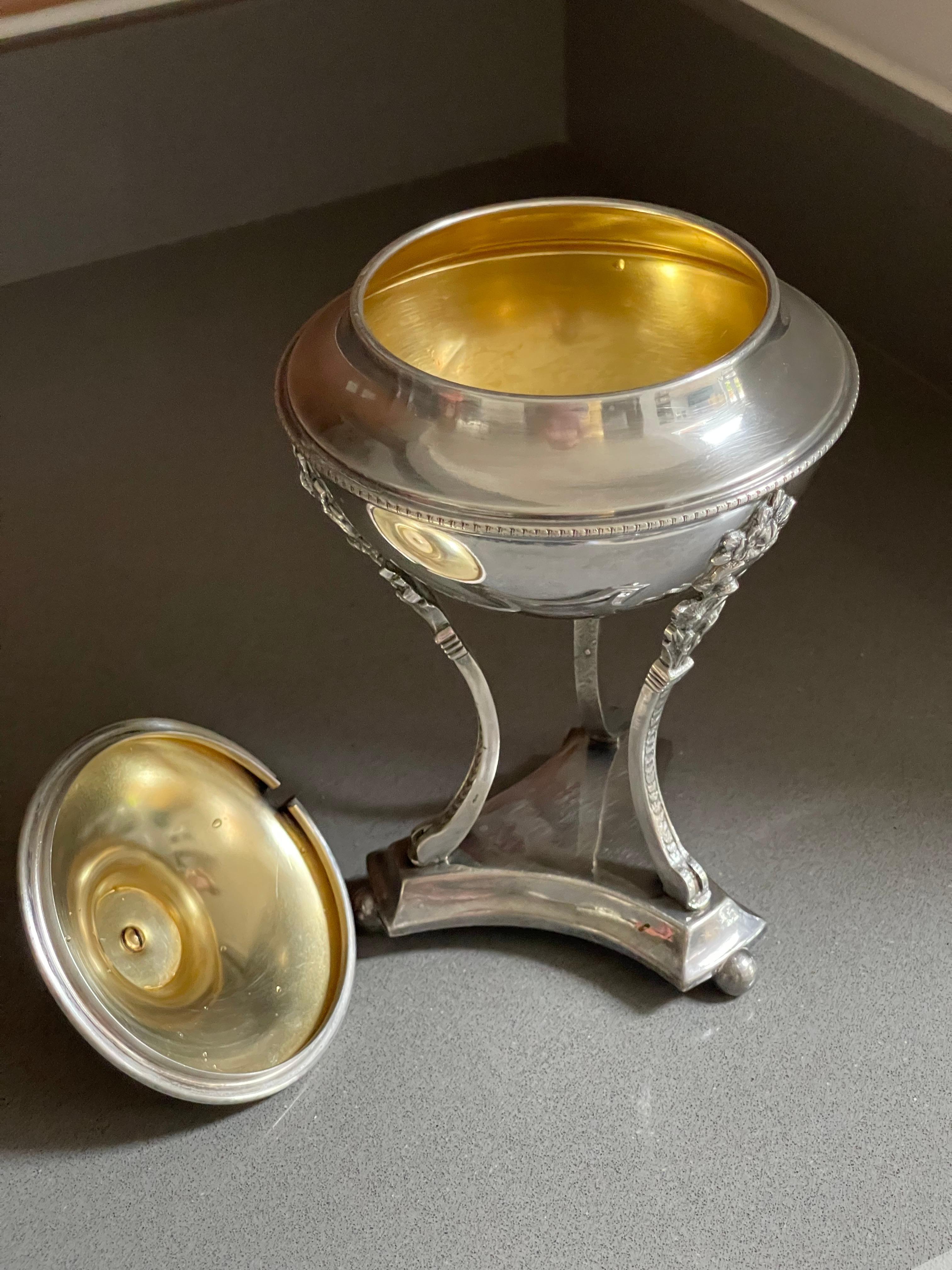 Antique Silver Cup, European Rococo Decorative Bowl Cup and Lid Sugar ...