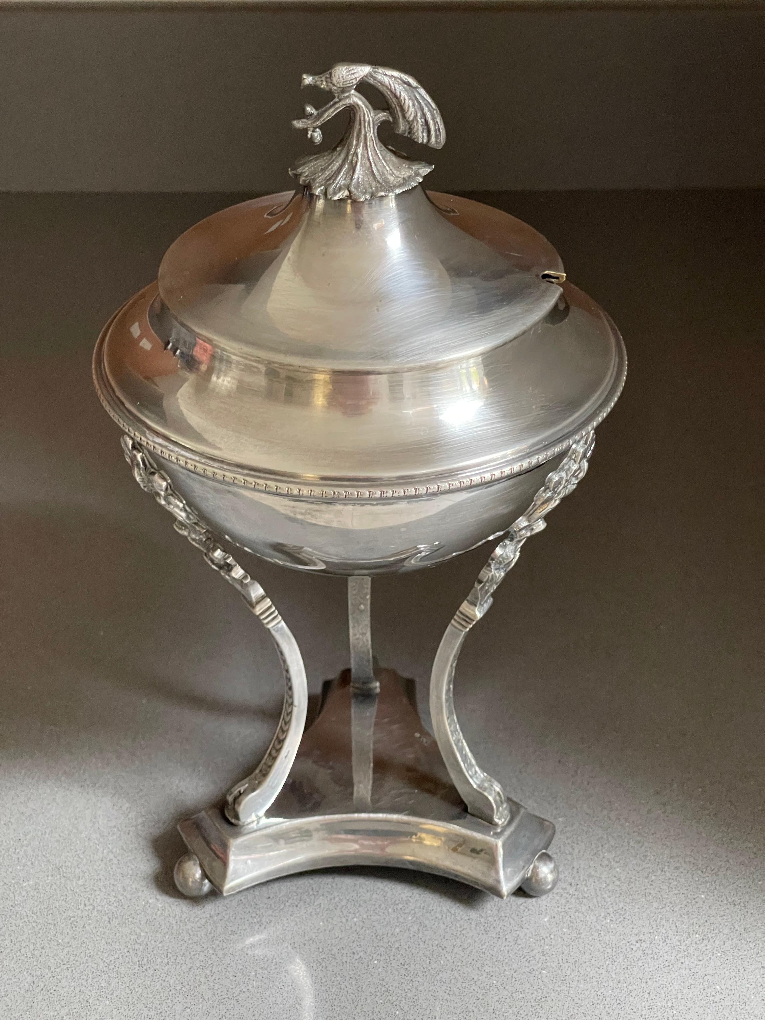 Antique Silver Cup, European Rococo Decorative Bowl Cup and Lid Sugar ...