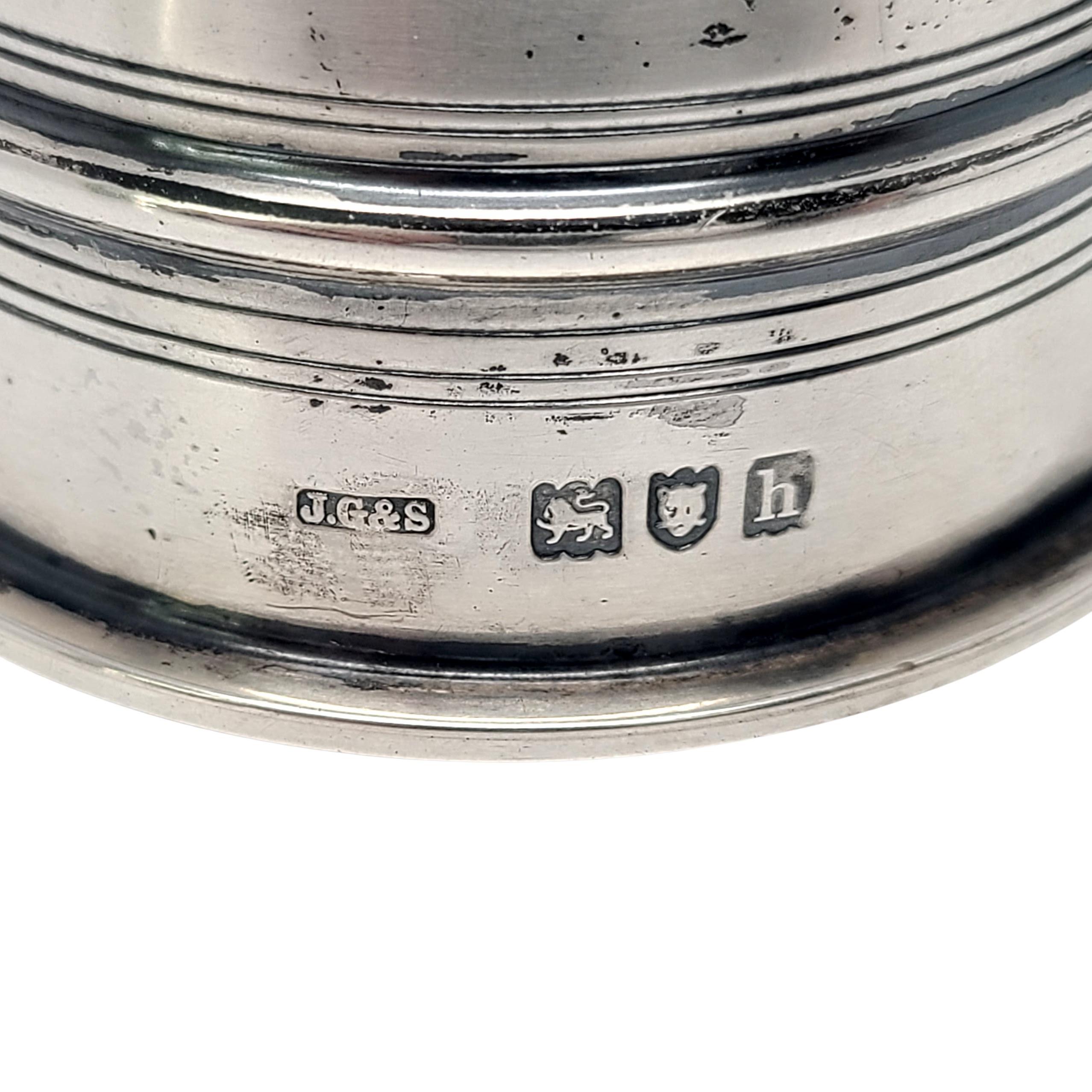 Sterling Silver Cut Glass Inkwell John Grinsell and Sons with Monogram ...