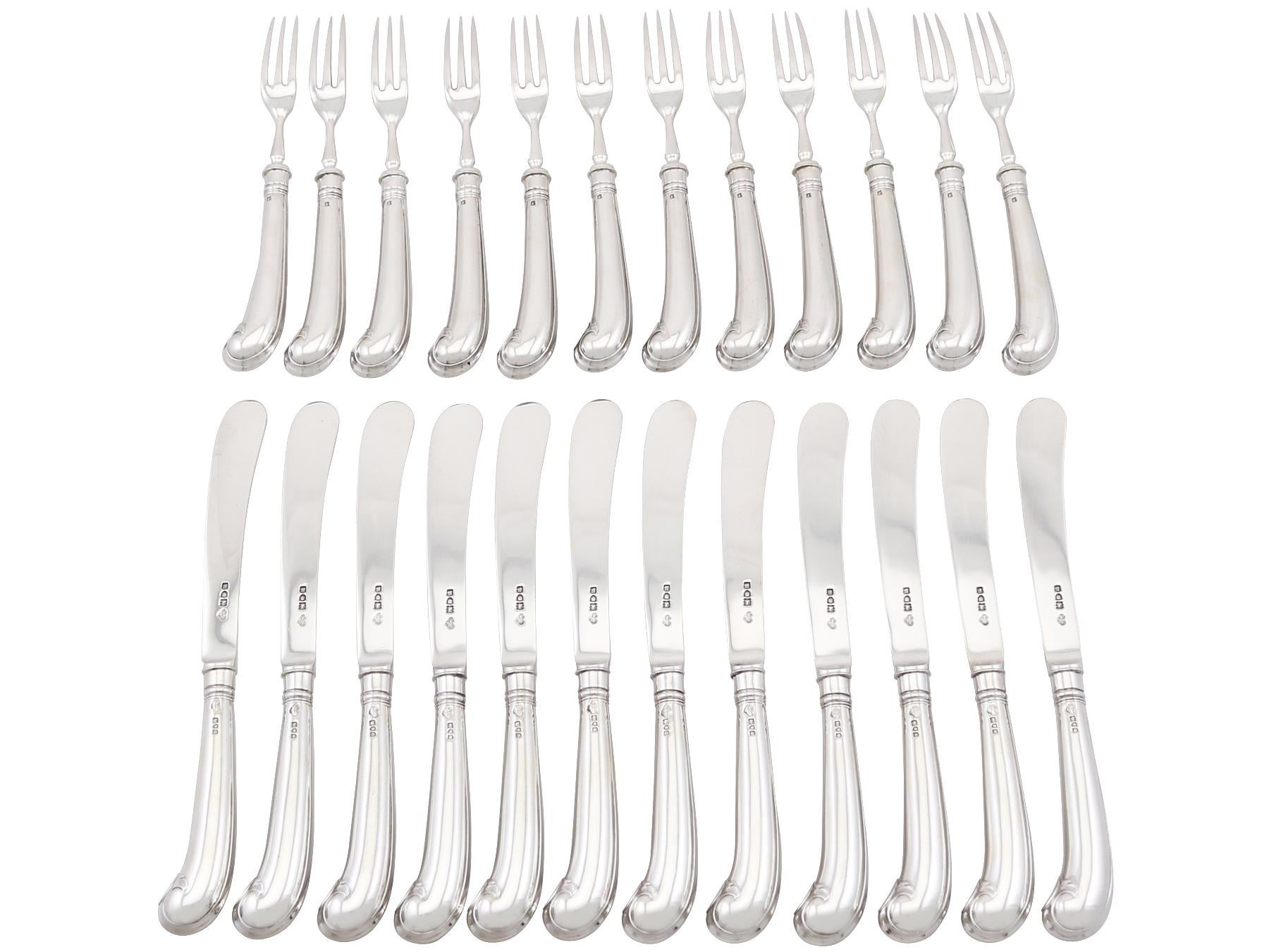 Antique Sterling Silver Dessert Service for Twelve Persons at 1stDibs