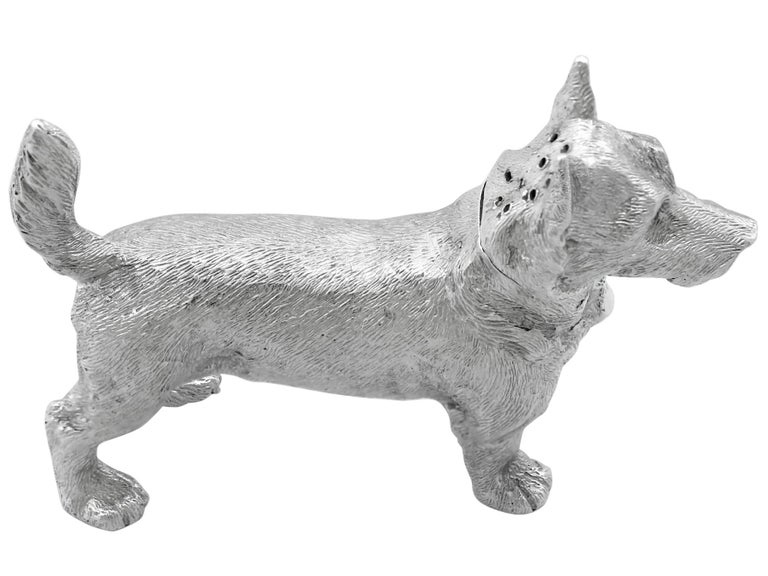 Antique Sterling Silver Dog Pepper For Sale at 1stDibs