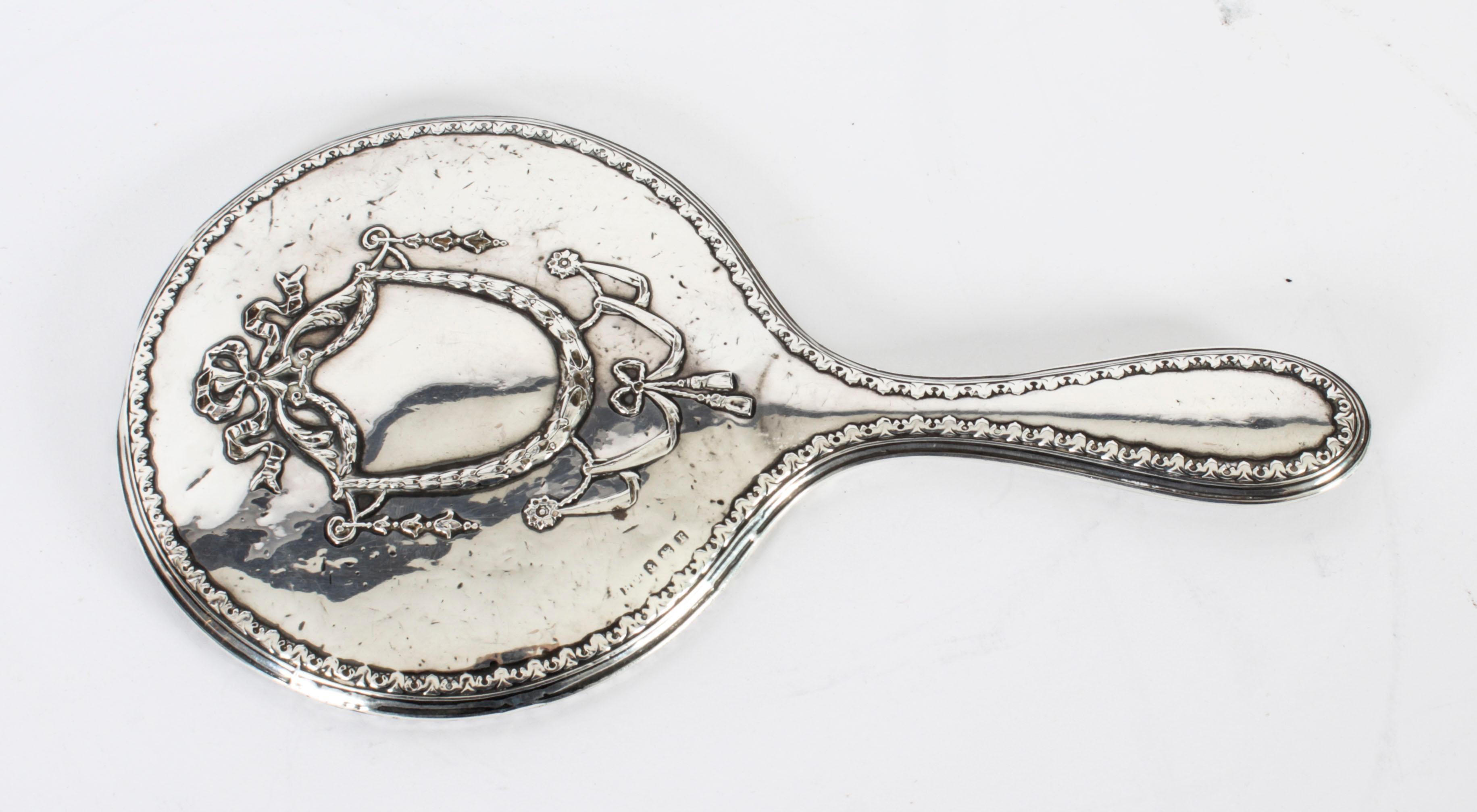 Antique Sterling Silver and Embossed Hand Mirror, 1916 at 1stDibs ...