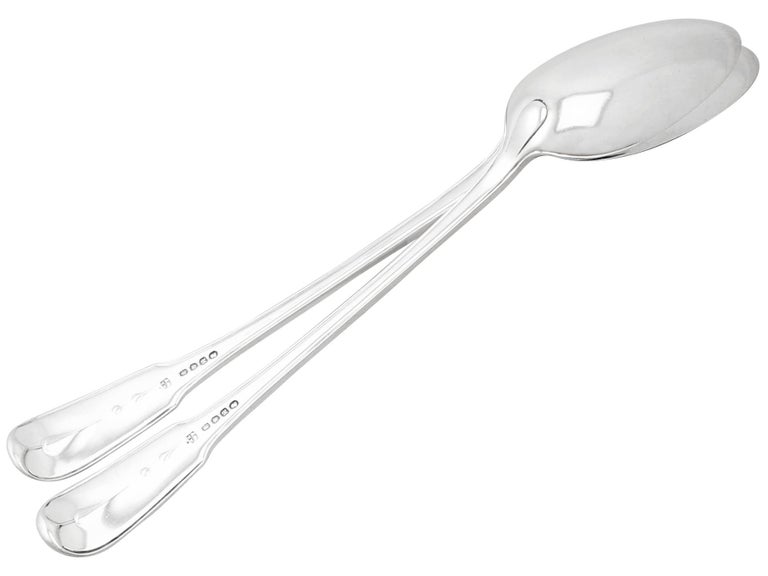 Antique Sterling Silver Fiddle Thread and Drop Gravy Spoons For Sale at ...